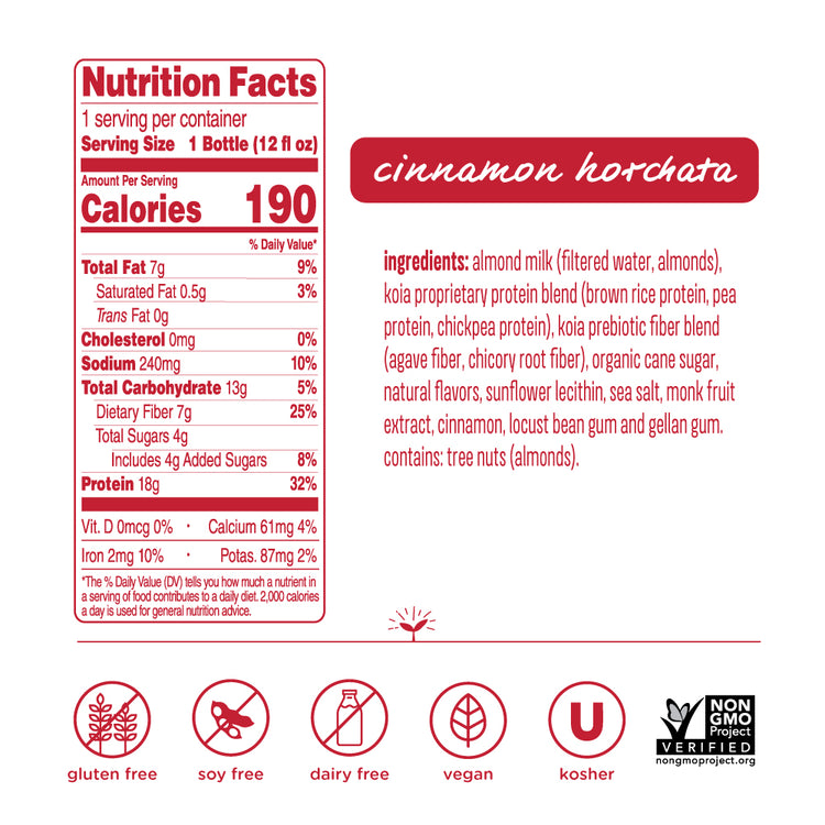 Cinnamon Horchata Protein Shakes | Plant-Based Protein Drinks | Koia